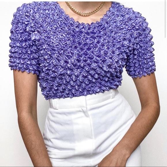 Source Unknown | Tops | Vintage 99s Bright Creampurple Popcorn Shirt ...